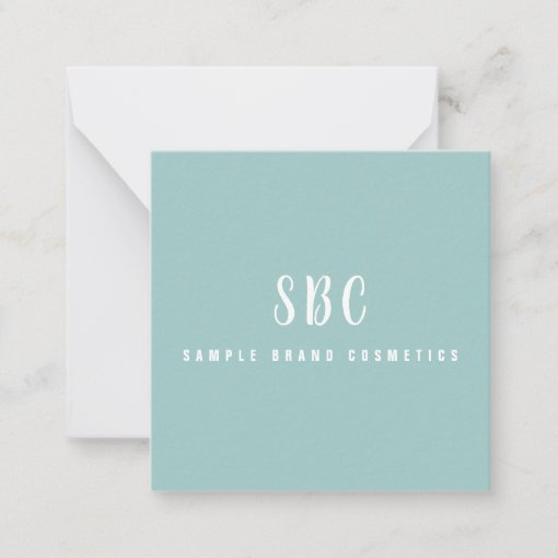 Thank You Mint Teal Modern Elegant Chic Cosmetics Note Card | Zazzle