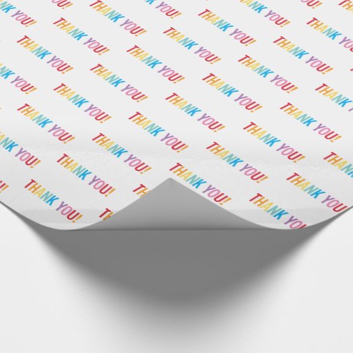 THANK YOU modern colorful rainbow type pattern Wrapping Paper | Zazzle