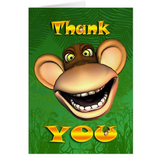 Thank you monkey face, happy jolly card | Zazzle.com