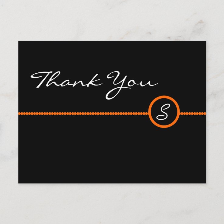 Thank You Monogram Postcard | Zazzle