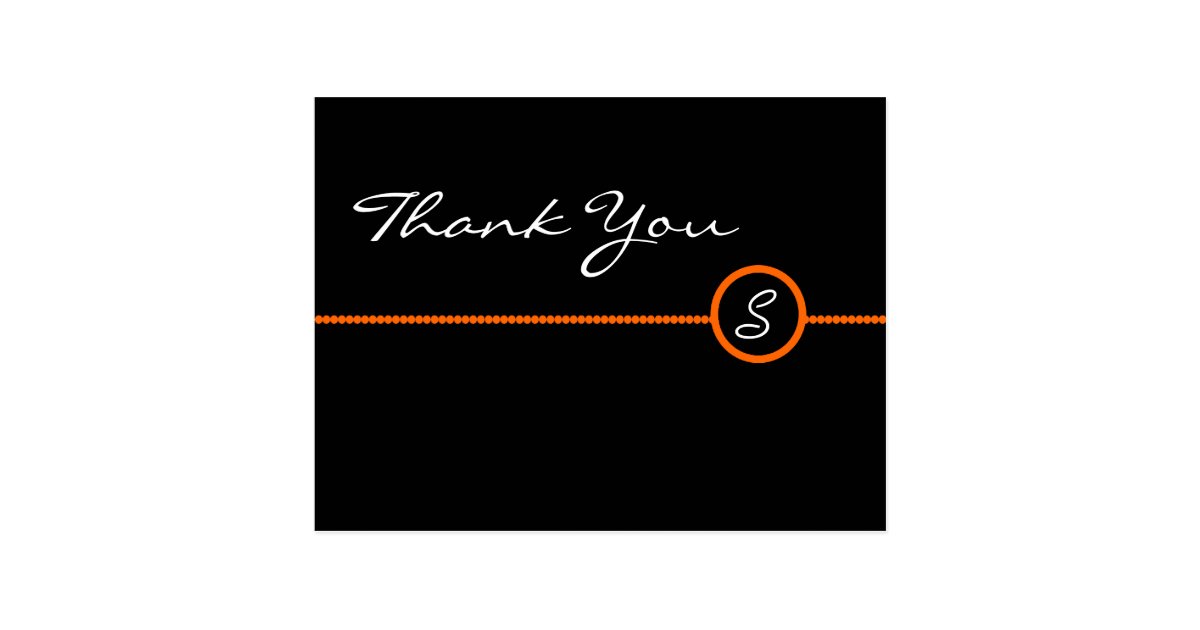 Thank You Monogram Postcard | Zazzle.com