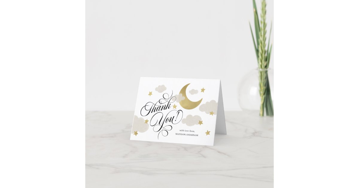 Thank You Moon Stars Cloud Baby Shower | Zazzle