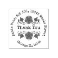 Thank You Morning Glories with Return Address Rubber Stamp | Zazzle