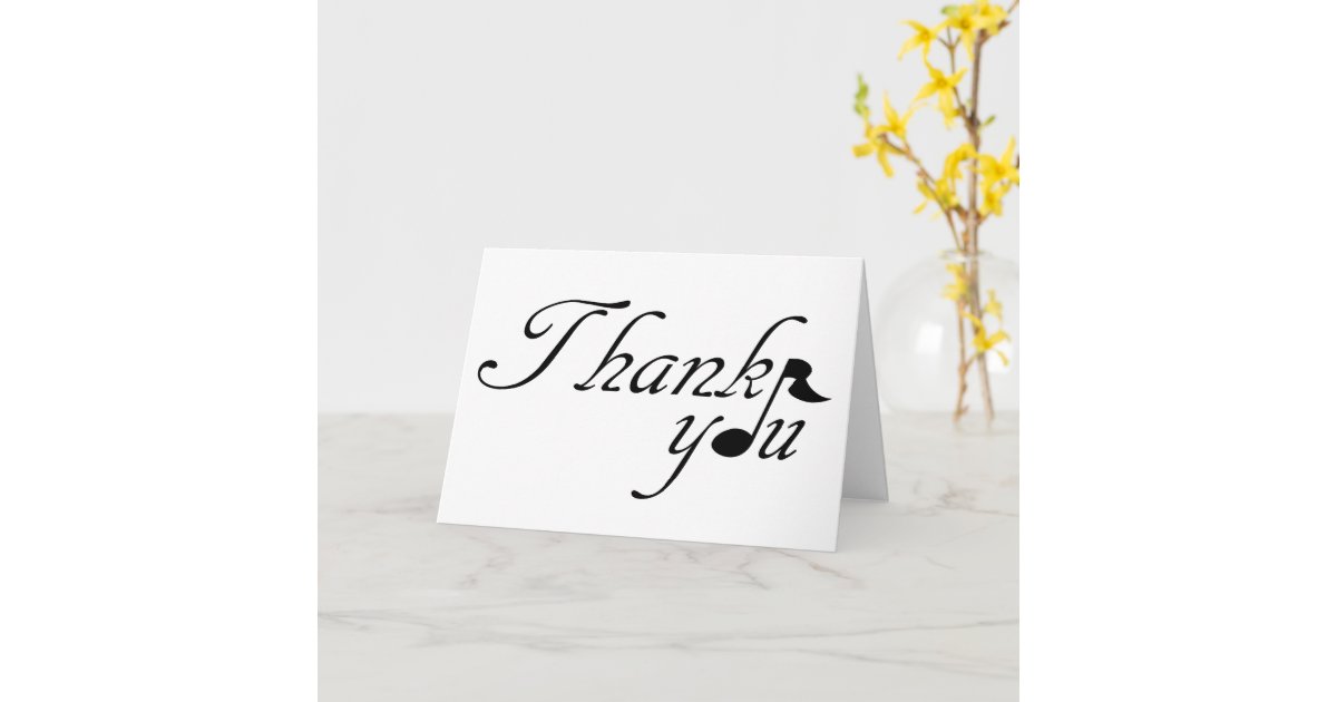 Thank You Music Note Card | Zazzle
