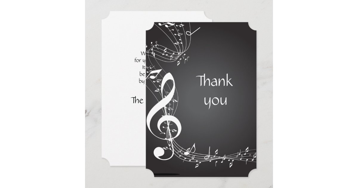 Thank You Music Notes background Invitation | Zazzle