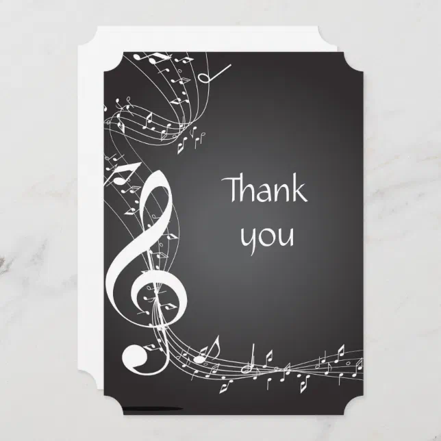 Thank You Music Notes background Invitation | Zazzle