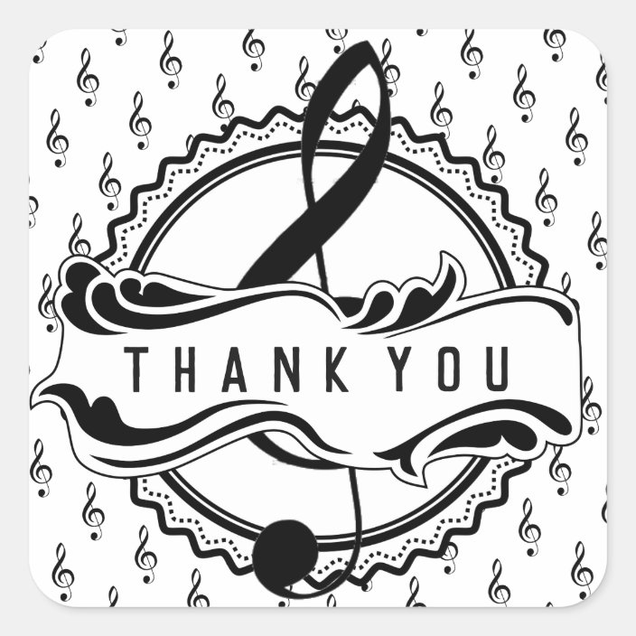 Thank You Musical Note Sticker | Zazzle.com