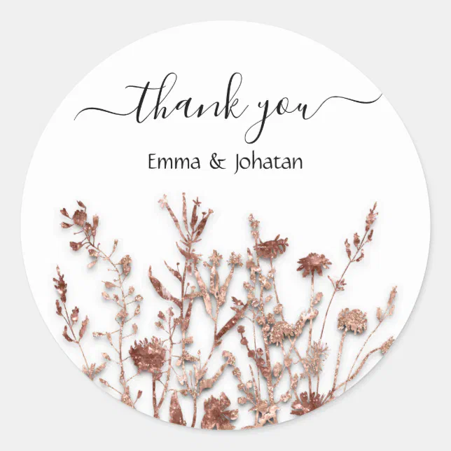 Thank You Name 16th Bridal Meadow Rose White Classic Round Sticker | Zazzle Thank You Name 16th Bridal Meadow Rose White Classic Round Sticker | Zazzle