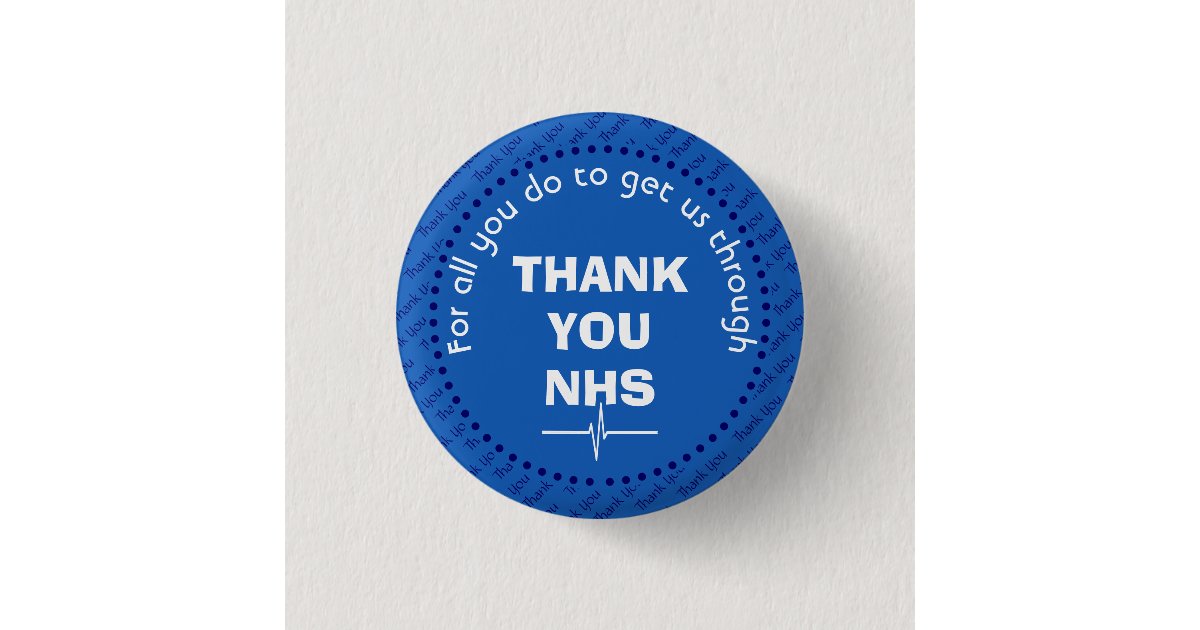 THANK YOU NHS Customizable Supporter Button | Zazzle
