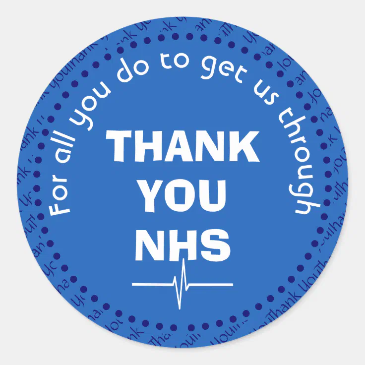 THANK YOU NHS Customizable Supporter Classic Round Sticker | Zazzle