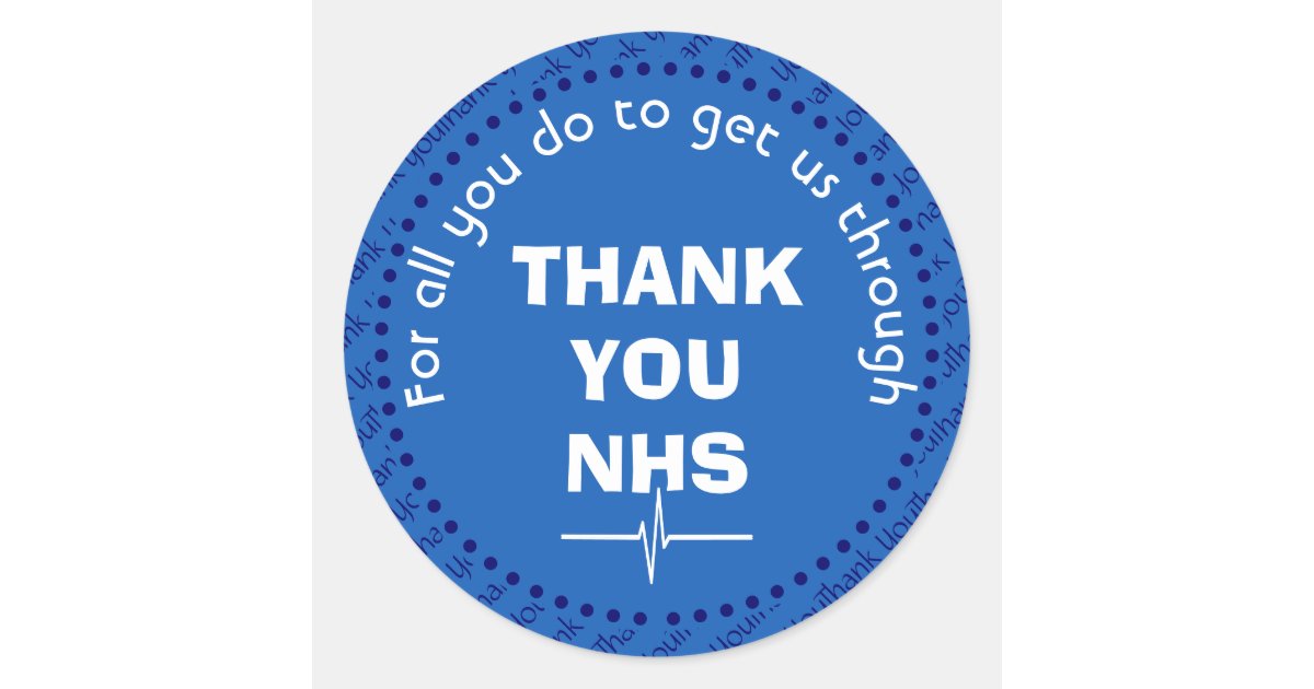 THANK YOU NHS Customizable Supporter Classic Round Sticker | Zazzle