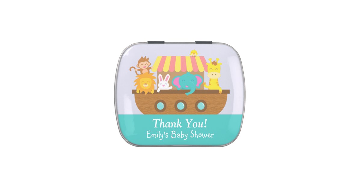 Thank You, Noah's Ark, Baby Shower Party Favor Jelly Belly Tin | Zazzle