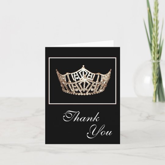 Thank You Note Card-Pageant Crown | Zazzle.com