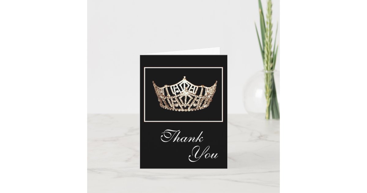 Thank You Note Card-Pageant Crown | Zazzle