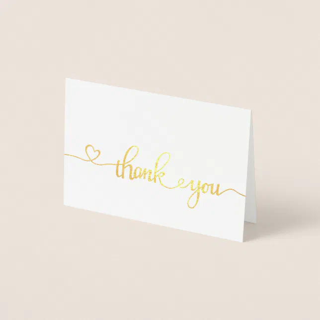 Thank You Note Cards Gold Foil | Zazzle
