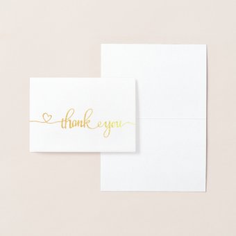 Thank You Note Cards Gold Foil | Zazzle