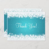 Thank You Note Magic Sparkle Turquoise Postcard | Zazzle