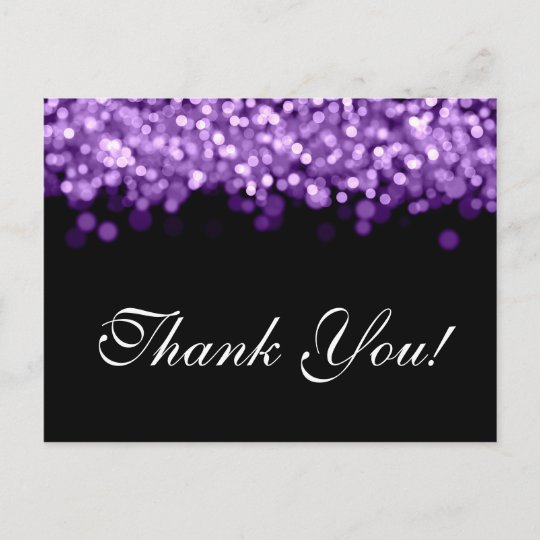 Thank You Note Purple Lights Postcard | Zazzle.com