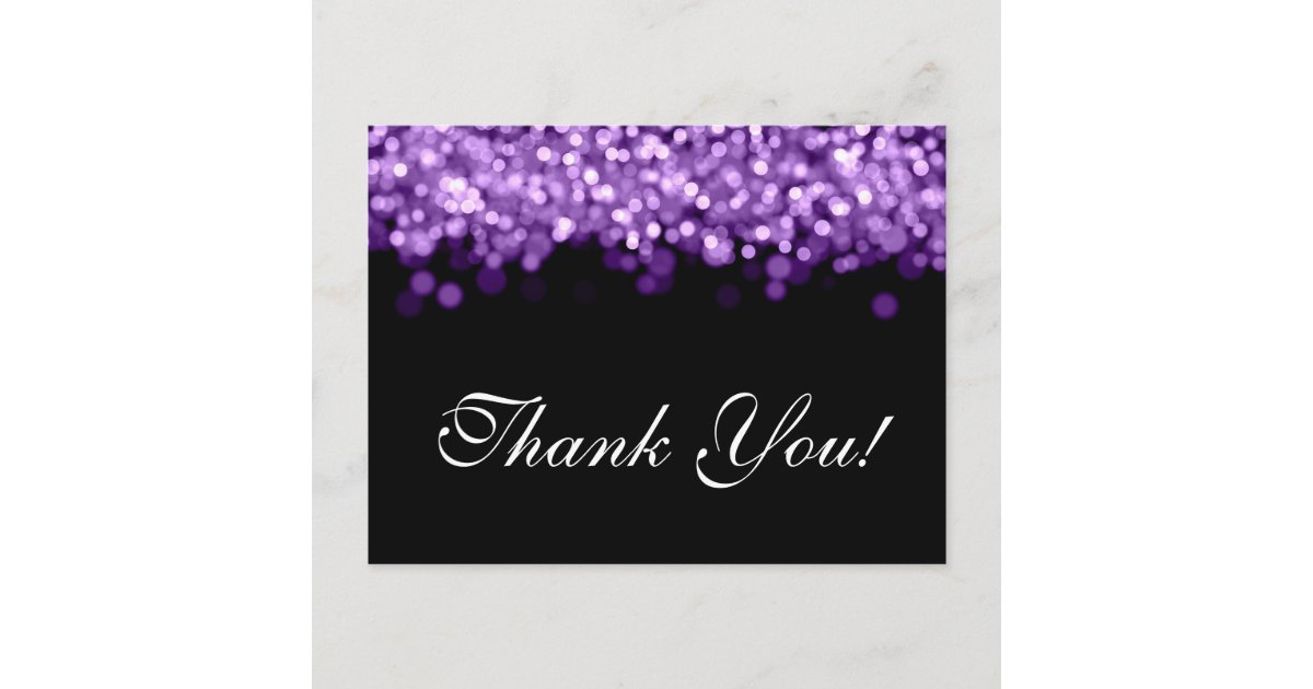 Thank You Note Purple Lights Postcard | Zazzle