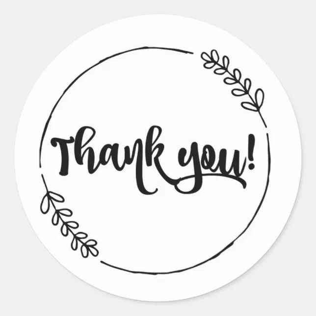 Thank You Note Round Sticker | Zazzle