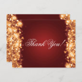 Thank You Note Sparkling Lights Gold Postcard | Zazzle