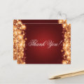 Thank You Note Sparkling Lights Gold Postcard | Zazzle