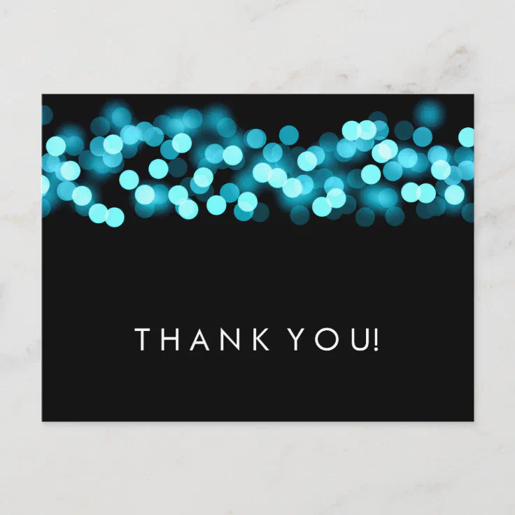 Thank You Note Turquoise Hollywood Glam Postcard | Zazzle