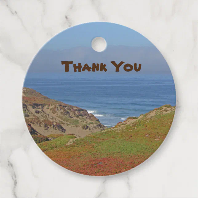 Thank You Ocean Landscape Photo Beach Appreciation Favor Tags | Zazzle