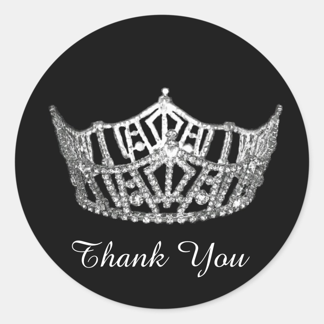 Thank You Pageant Crown Sticker | Zazzle