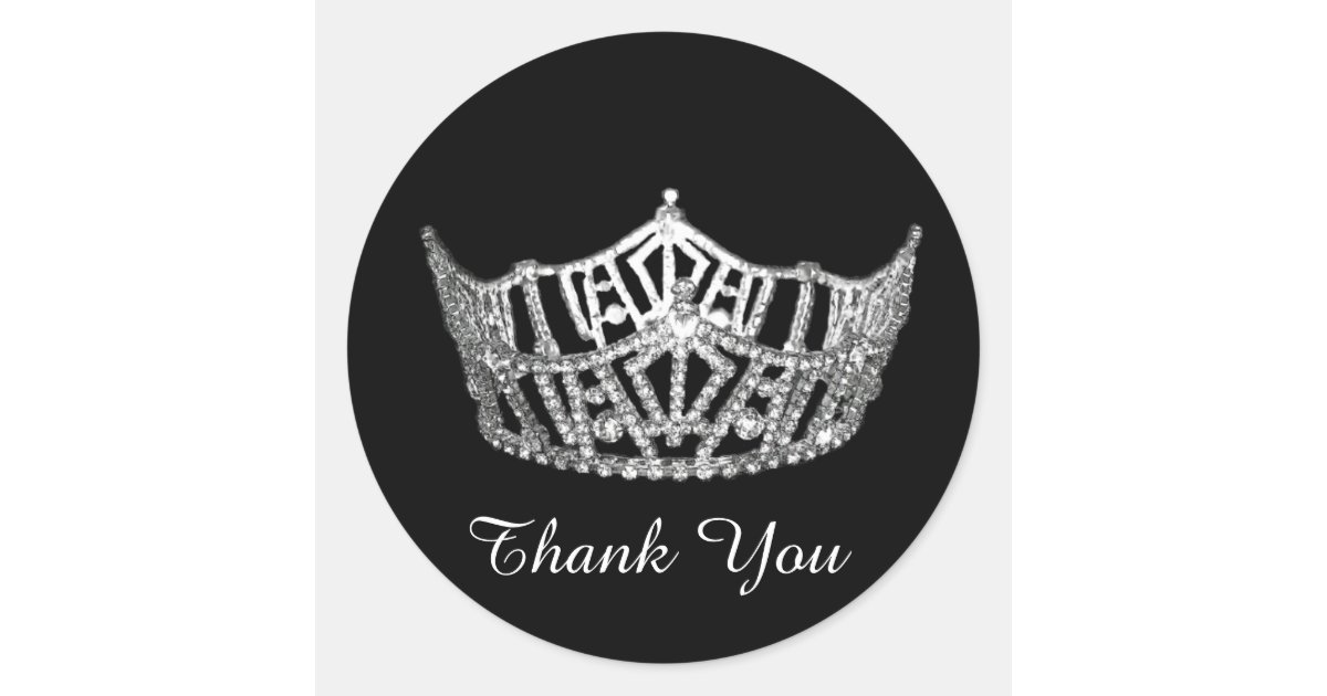 Thank You Pageant Crown Sticker | Zazzle