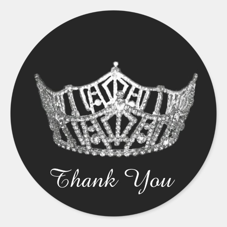 Thank You Pageant Crown Sticker | Zazzle