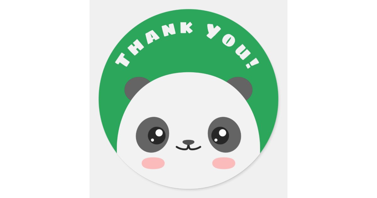 Thank you Panda Classic Round Sticker | Zazzle