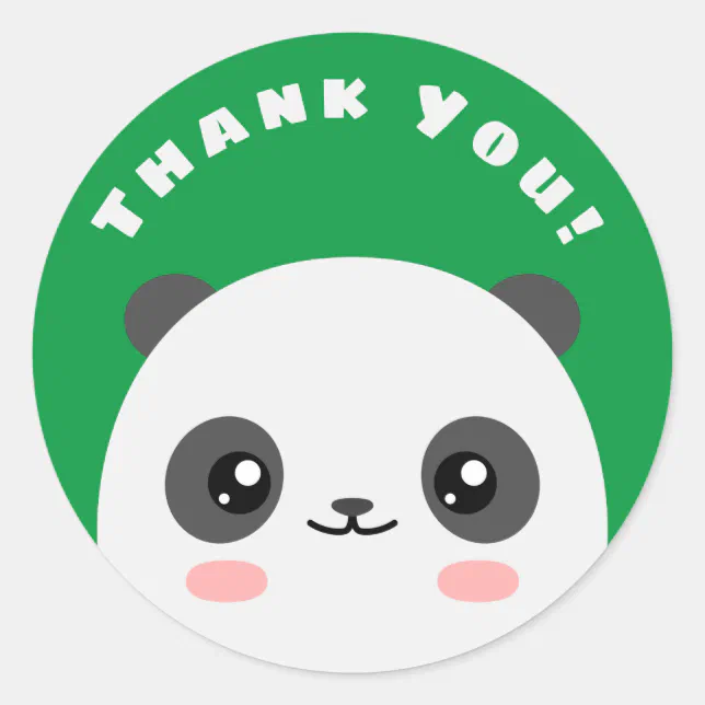 Thank you Panda Classic Round Sticker | Zazzle