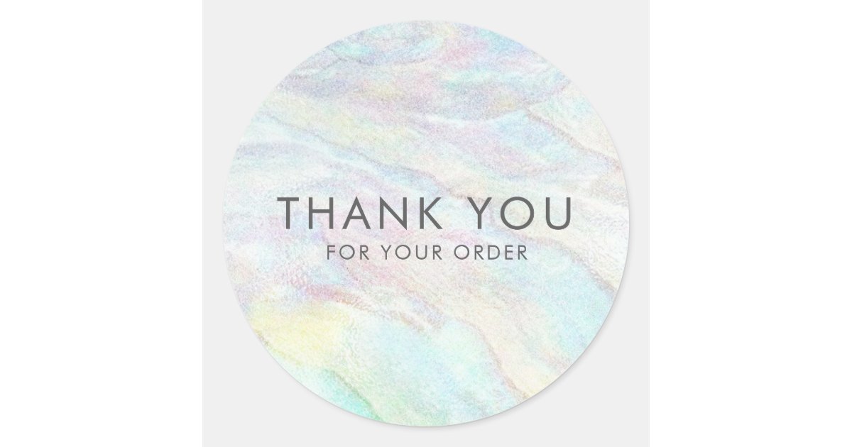 Thank You Pastel Opal Shell Look Classic Round Sticker | Zazzle