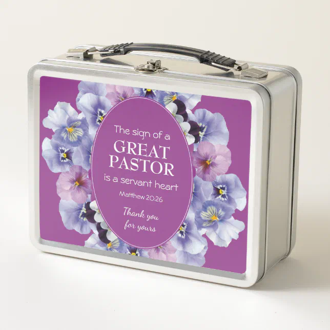 Thank You Pastor Appreciation Floral Metal Lunch Box | Zazzle