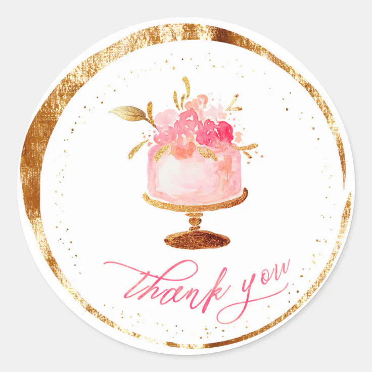 Thank you Patisserie ,Bakery ,Cakes & Sweets Classic Round Sticker | Zazzle