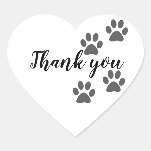 THANK YOU Paw-Print sticker | Zazzle