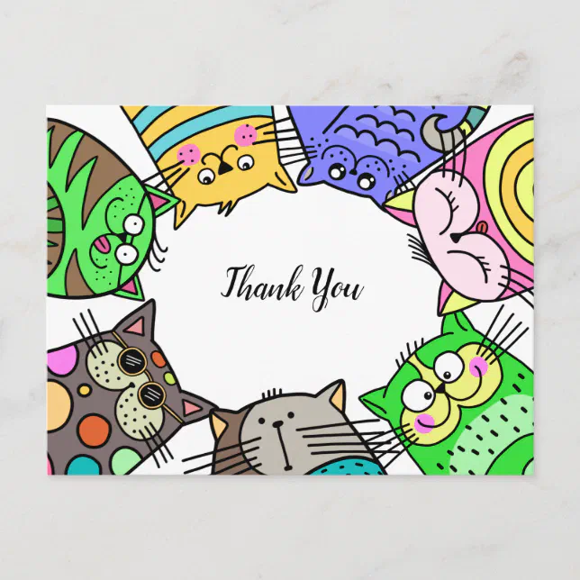 Thank You Pet Cat Frame Postcard | Zazzle