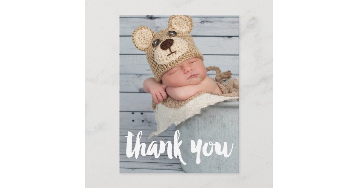 Thank You Photo Baby Birth Announcement Postcard | Zazzle
