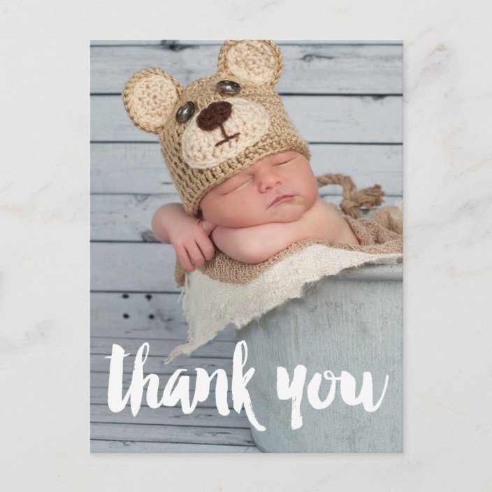 Thank You Photo Baby Birth Announcement Postcard | Zazzle.com