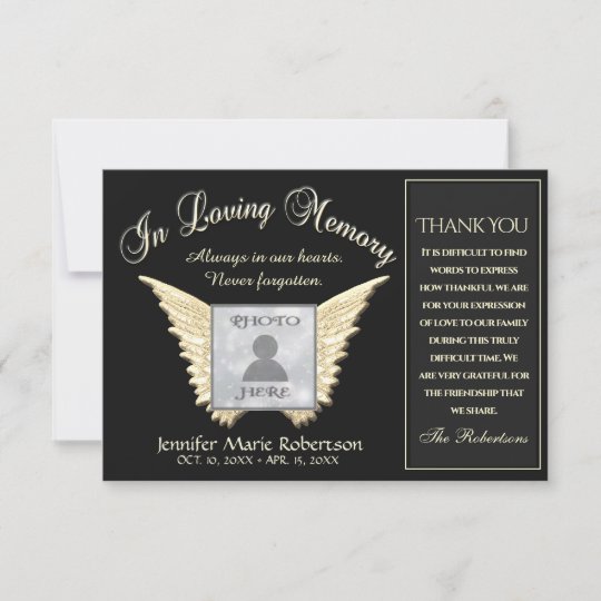 Thank You Photo Card with Angel Wings | Zazzle.com