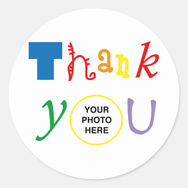 Thank you photo classic round sticker | Zazzle