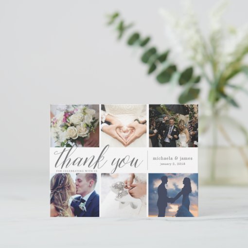 Thank You Photo Collage Card | Zazzle