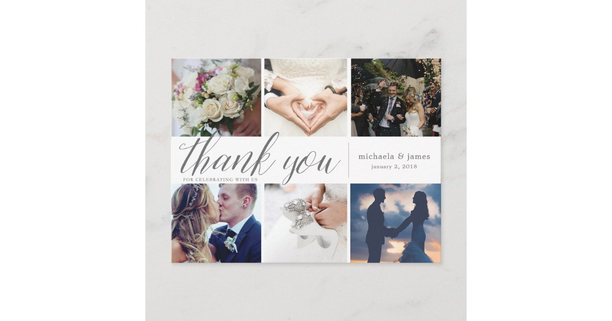 Thank You Photo Collage Card | Zazzle