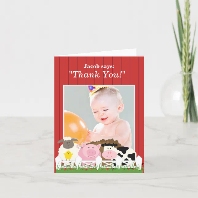 Thank You Photo Farm Card | Zazzle