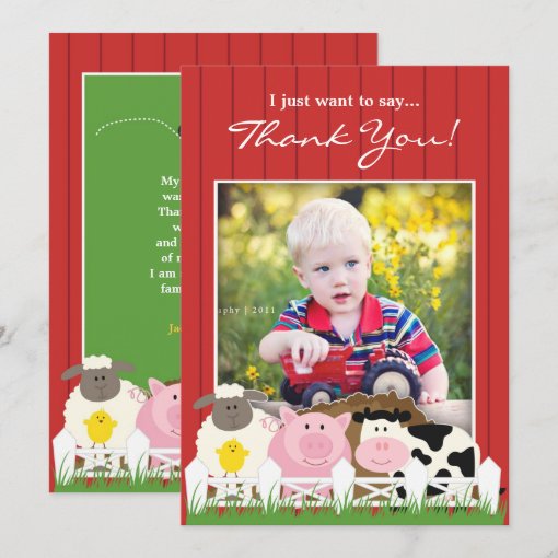 Thank You Photo Farm Flat Invitation | Zazzle