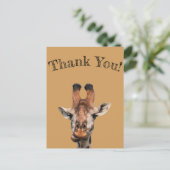 thank you,photo of funny giraffe,minimalist postcard | Zazzle