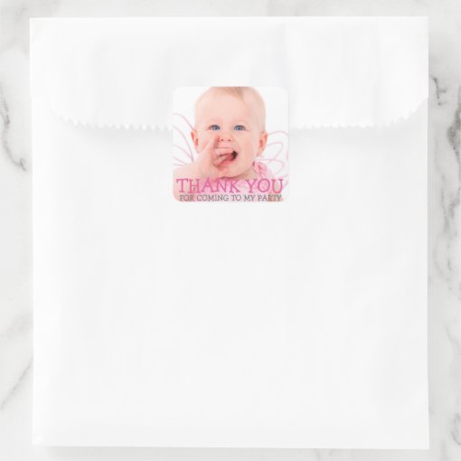Thank You Photo Sticker for Baby or Kids Party | Zazzle