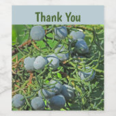 Thank You Pine Tree Berries Nature Appreciation Wine Label | Zazzle