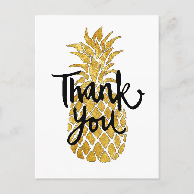 thank you pineapple graphic postcard | Zazzle